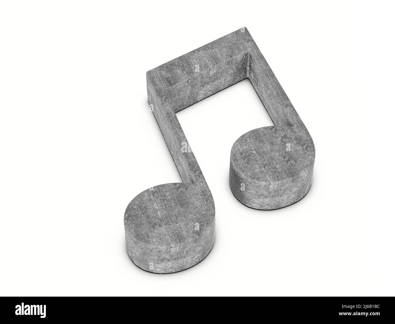 Concrete music note symbol on a white background. 3d illustration Stock ...