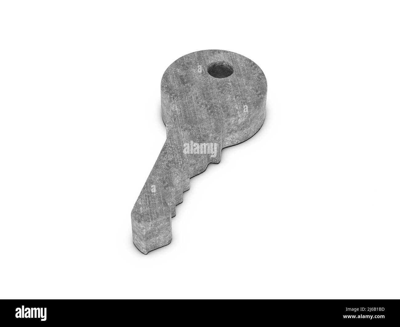 Concrete key symbol on a white background. 3d illustration Stock Photo ...