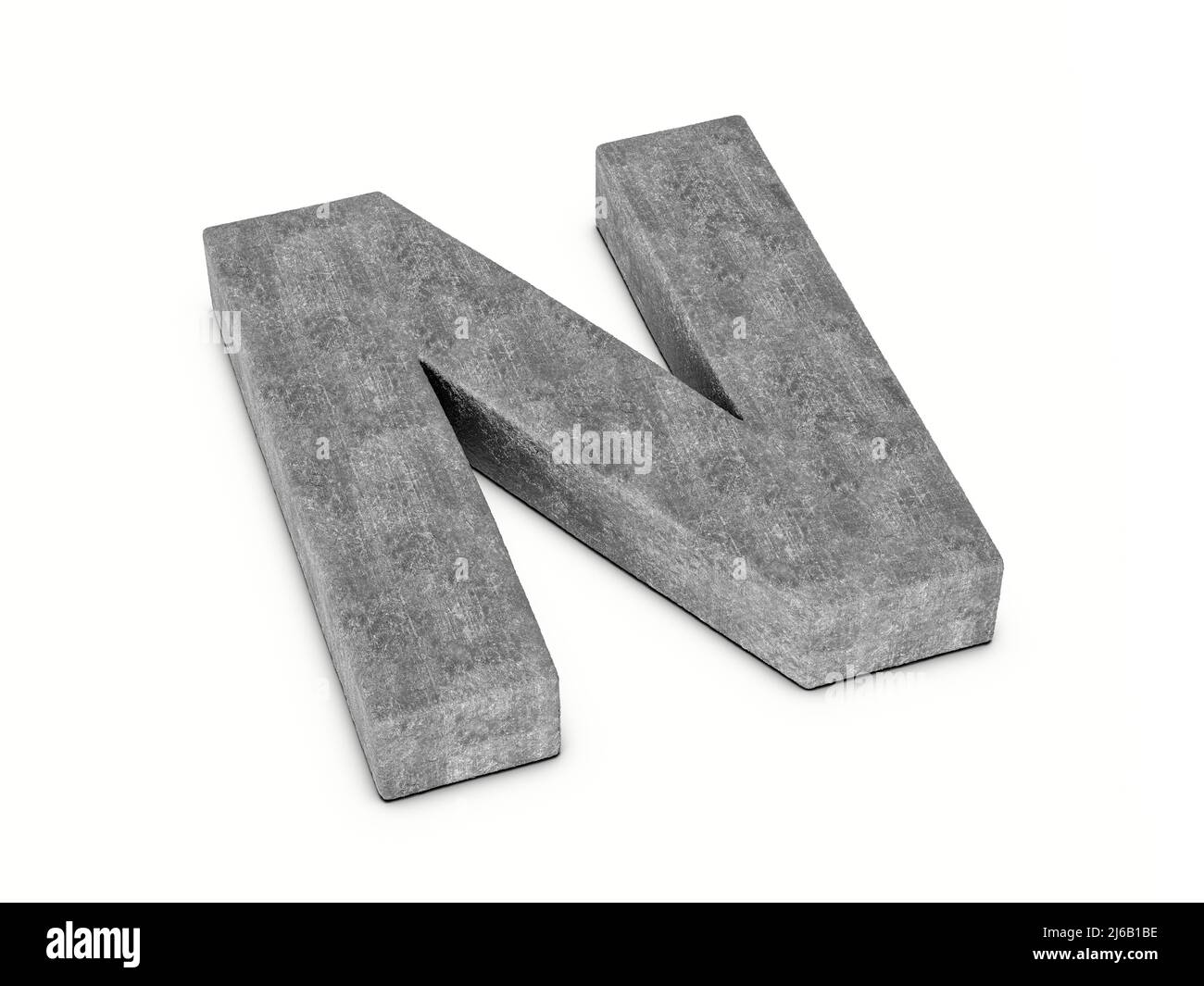 Concrete letter N on a white background. 3d illustration Stock Photo ...