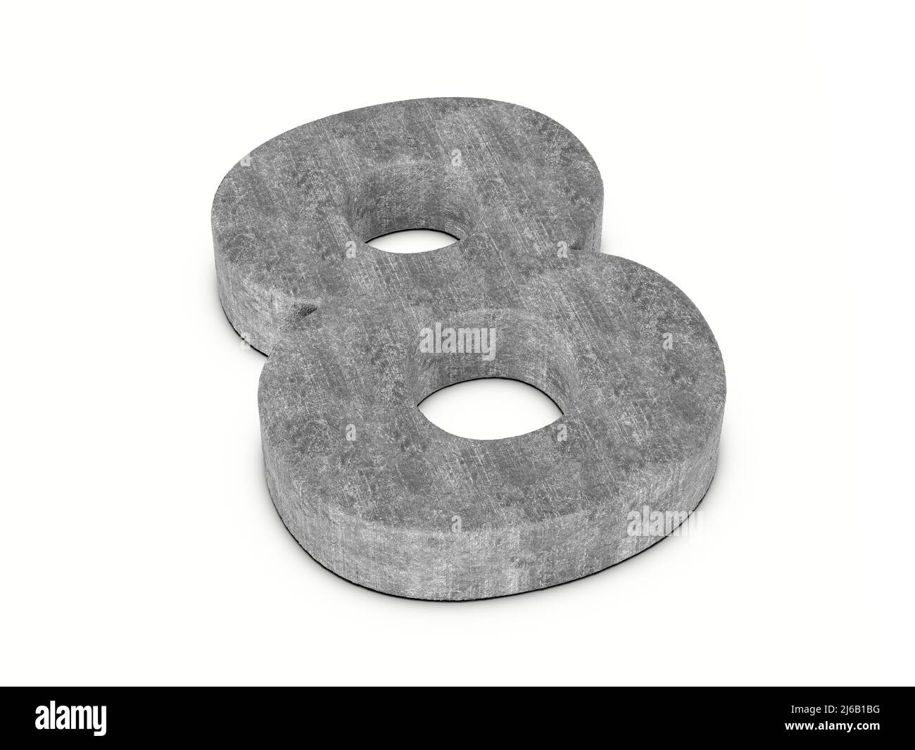 Concrete number eight on a white background. 3d illustration Stock ...