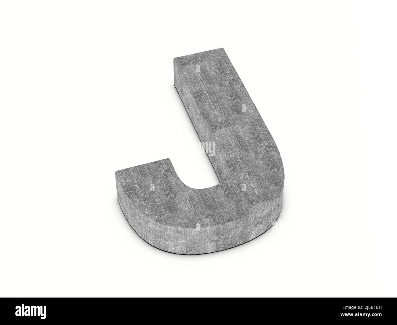 Concrete letter J on a white background. 3d illustration Stock Photo ...