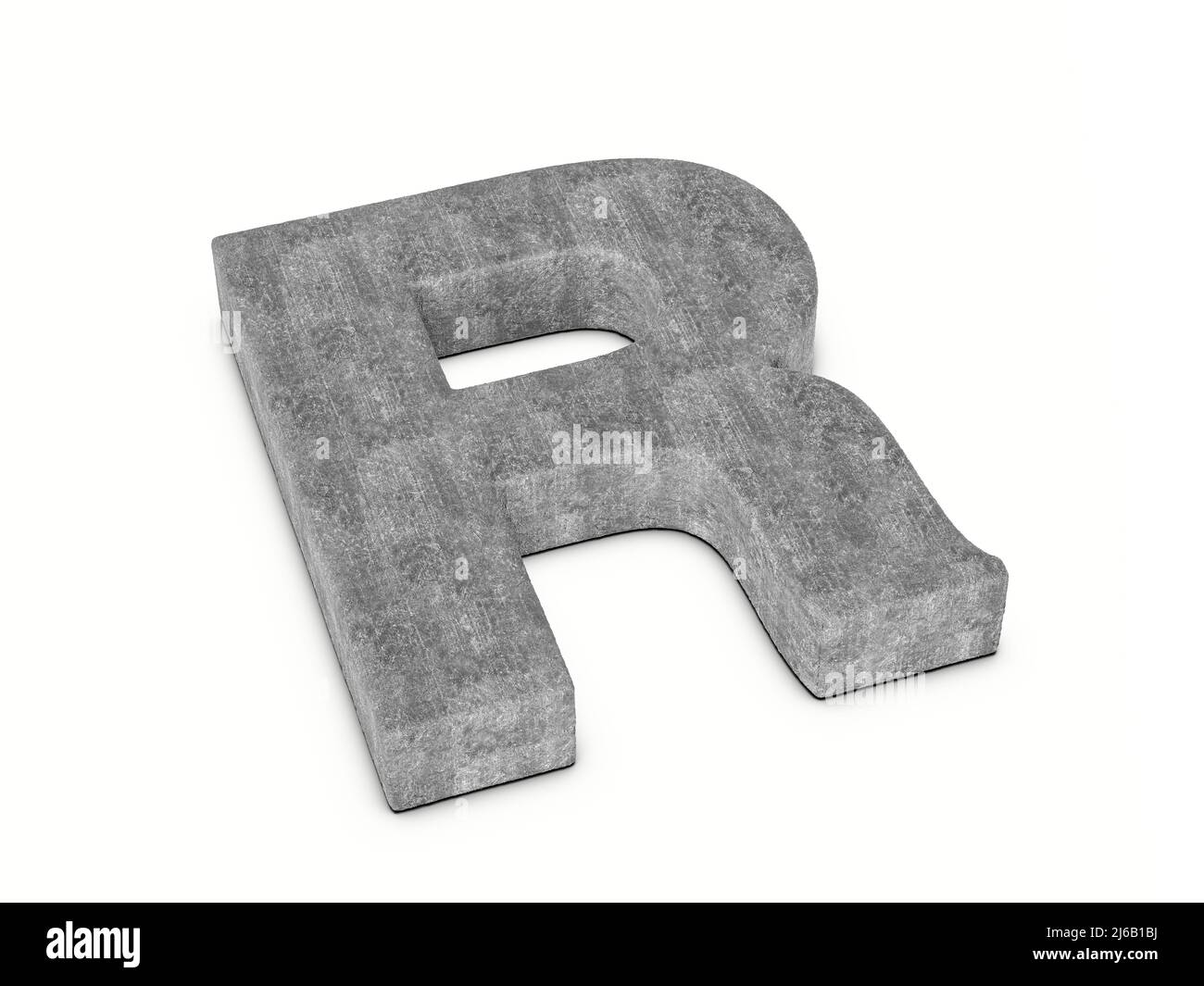 Concrete letter R on a white background. 3d illustration Stock Photo ...