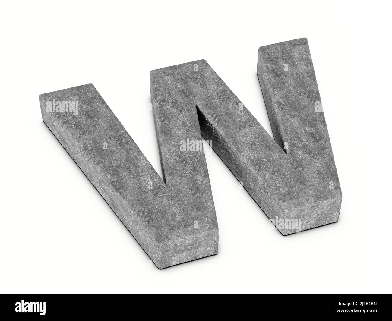 Concrete letter W on a white background. 3d illustration Stock Photo ...