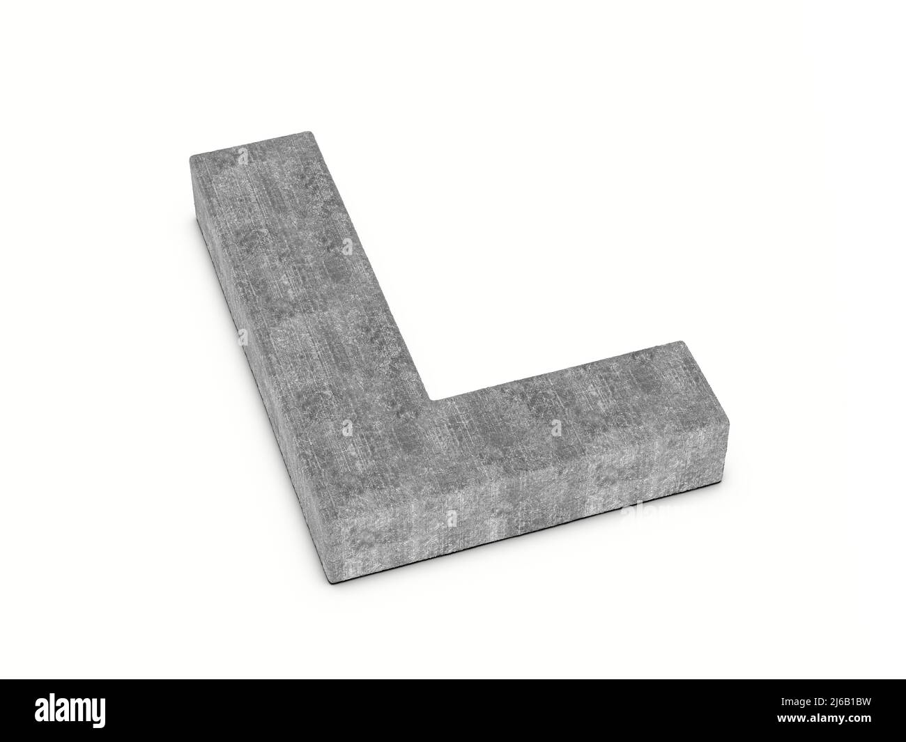 Concrete letter L on a white background. 3d illustration Stock Photo ...