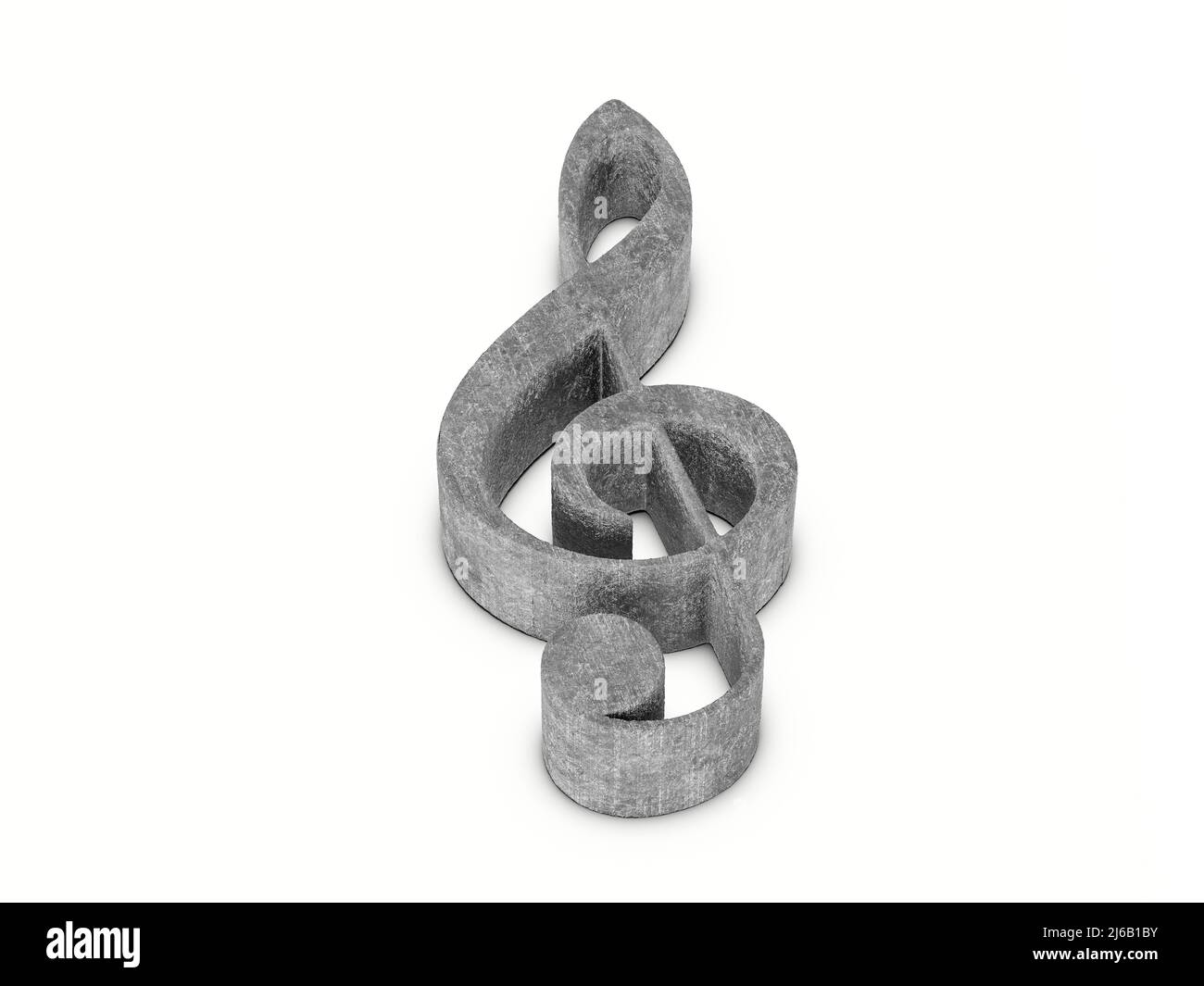 Concrete music note symbol on a white background. 3d illustration Stock ...