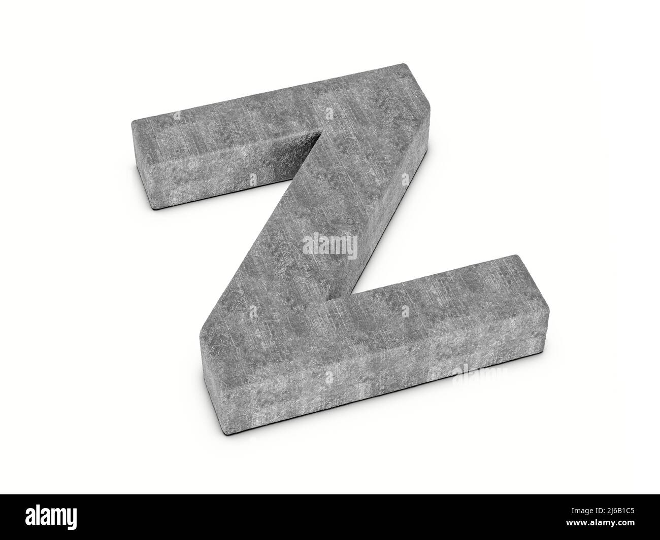 Concrete letter Z on a white background. 3d illustration Stock Photo ...