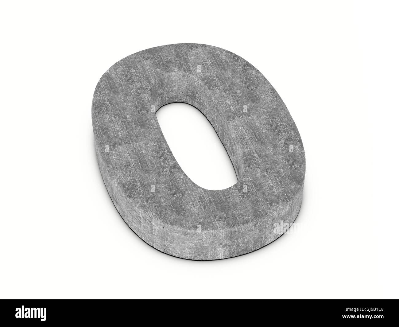 Concrete number zero on a white background. 3d illustration Stock Photo ...