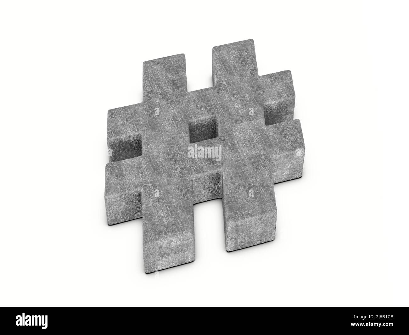 Concrete number symbol on a white background. 3d illustration Stock ...