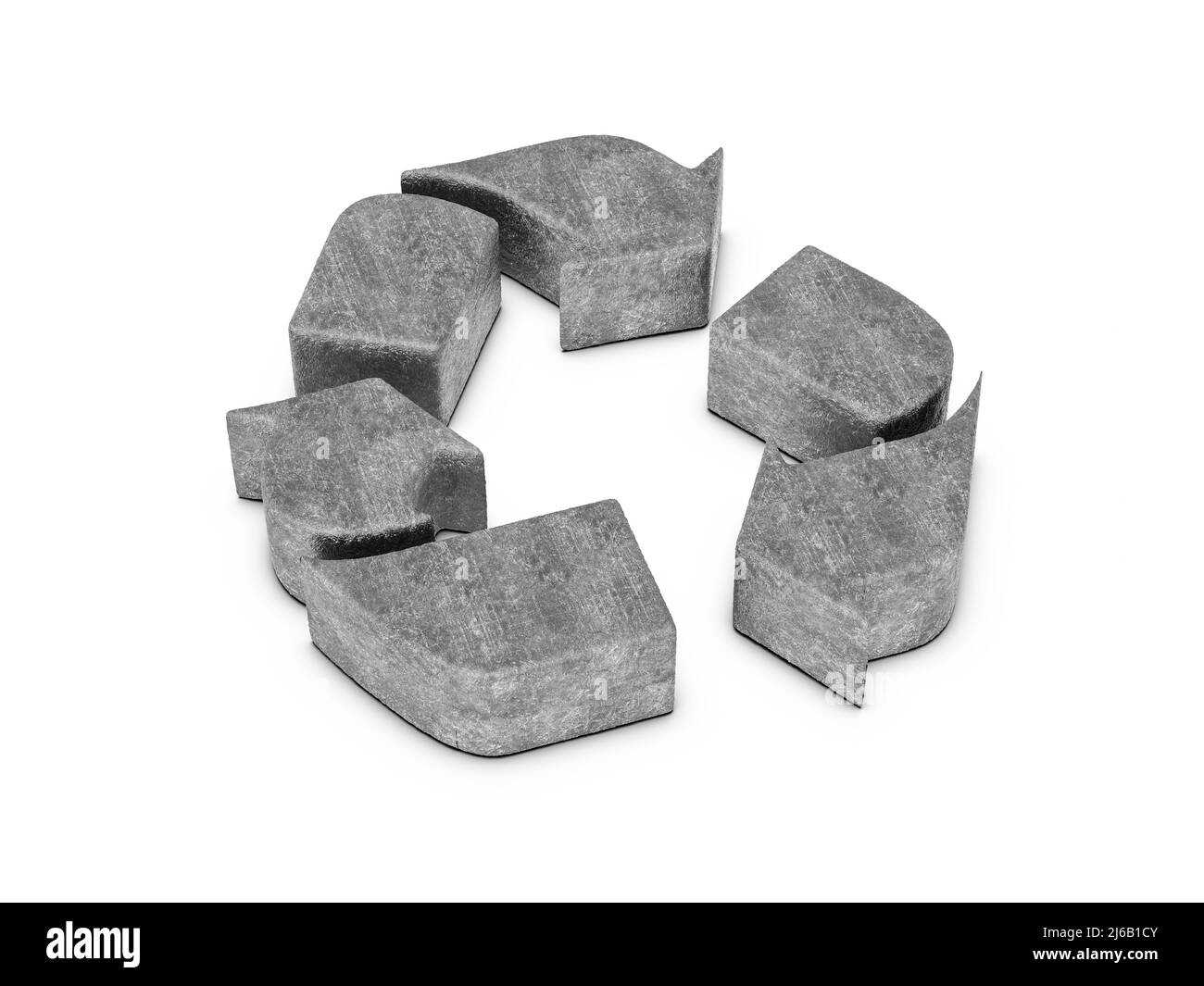 Concrete recycle symbol on a white background. 3d illustration Stock ...