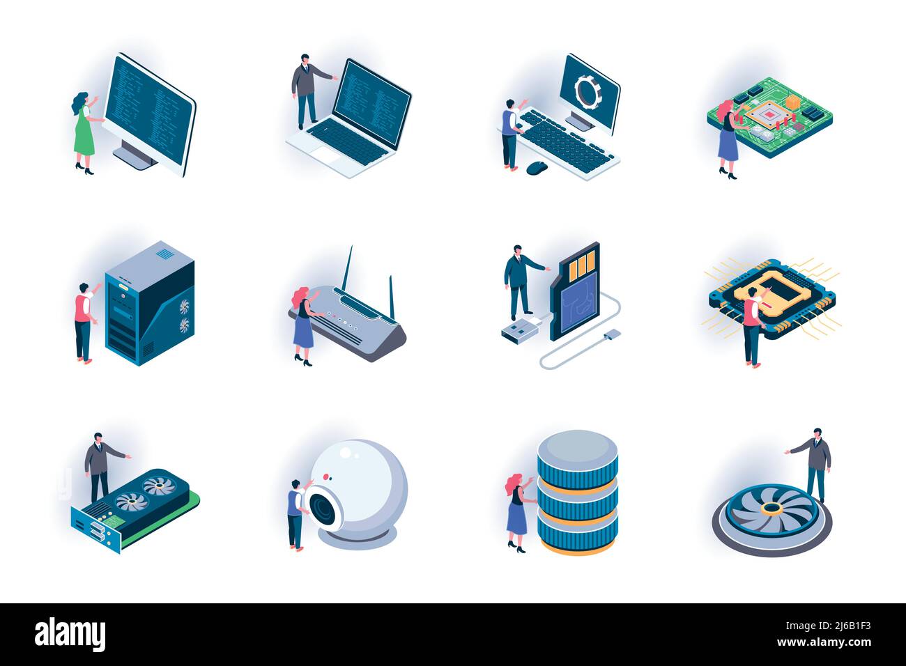 Isometric motherboard vector illustration hi-res stock photography and ...