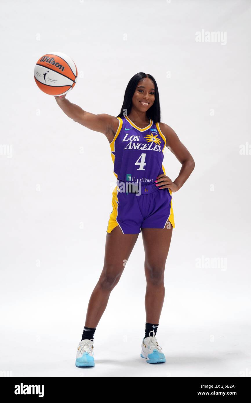 Los Angeles Sparks guard Lexie Brown (4) poses during media day ...