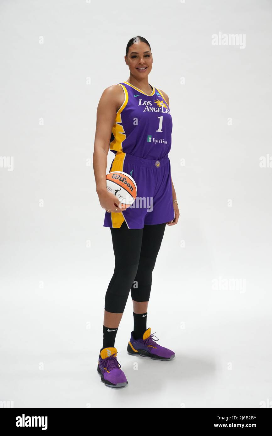 Los Angeles Sparks center Liz Cambage (1) poses during media day ...