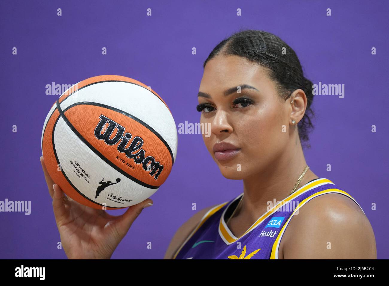 Los Angeles Sparks center Liz Cambage (1) poses during media day ...