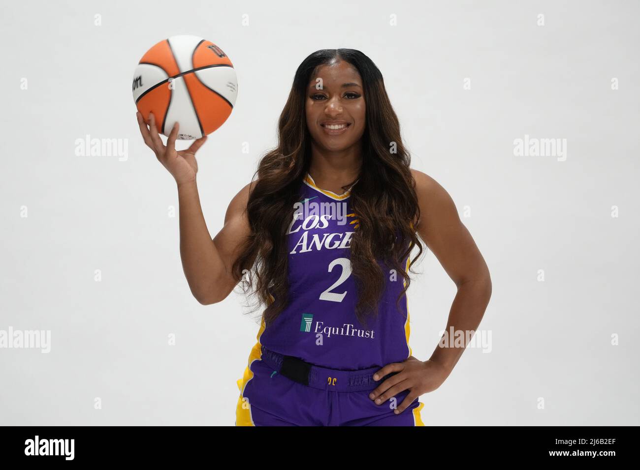 Los Angeles Sparks guard Te'a Cooper (2) poses during media day ...