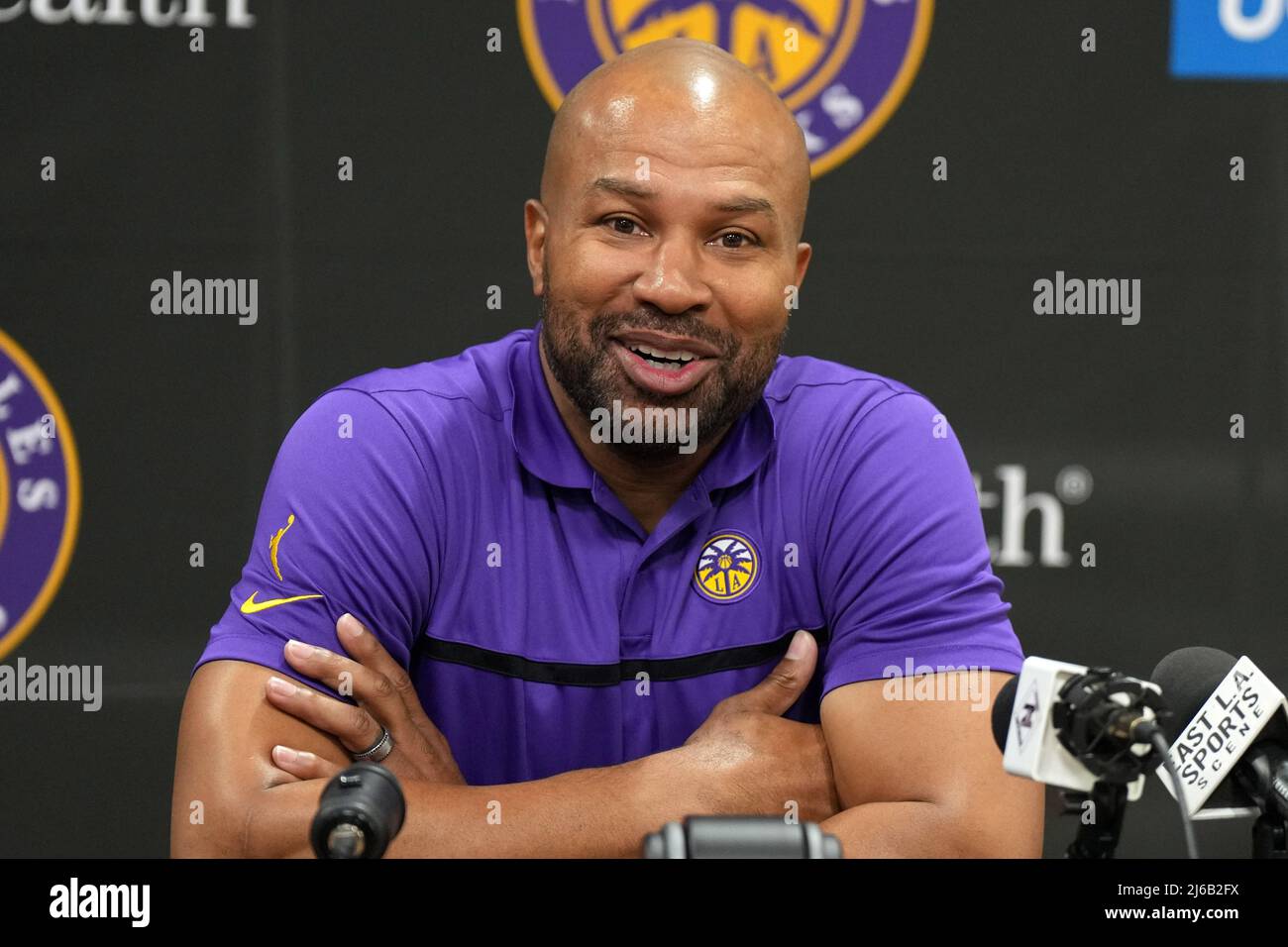 Los angeles sparks coach derek fisher media day hi-res stock ...