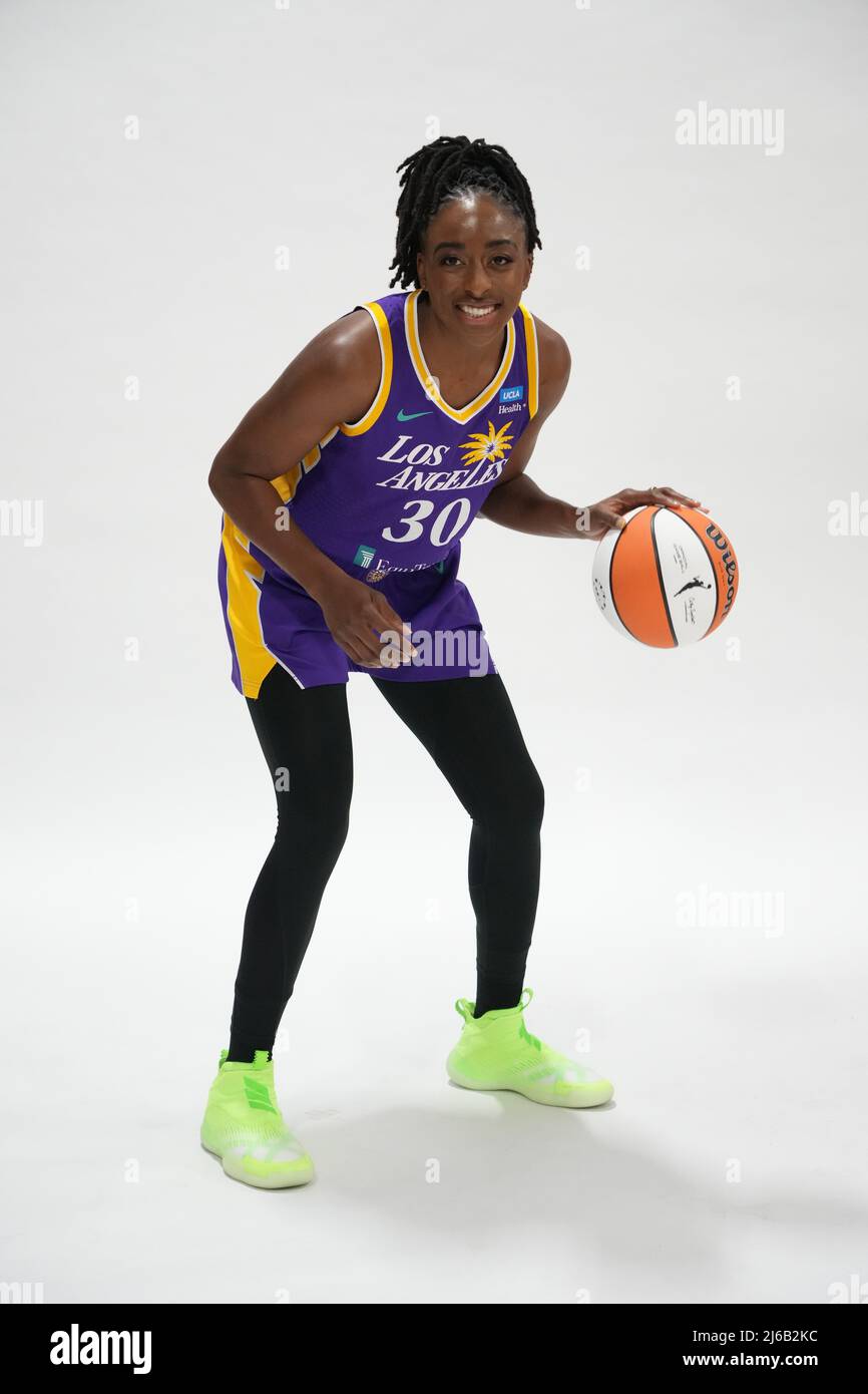 Los Angeles Sparks forward Nneka Ogwumike (30) poses during media day ...