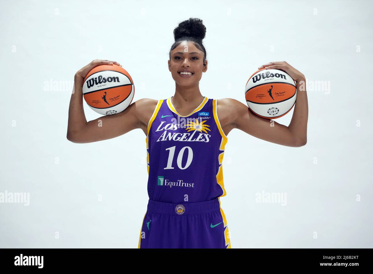 Los Angeles Sparks center Olivia Nelson-Ododa (10) poses during media ...