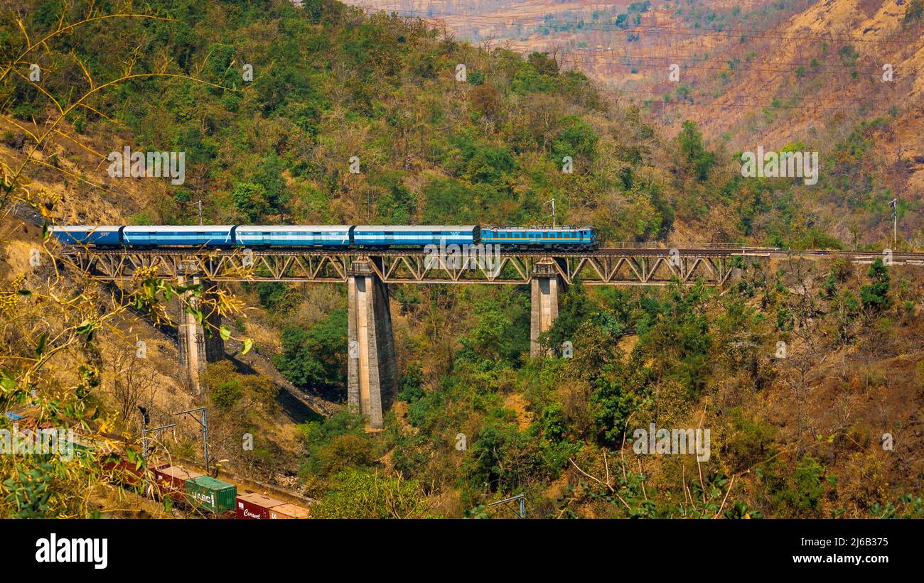 Nashik, India - March 13, 2016 : Indian railway passing a classic ...