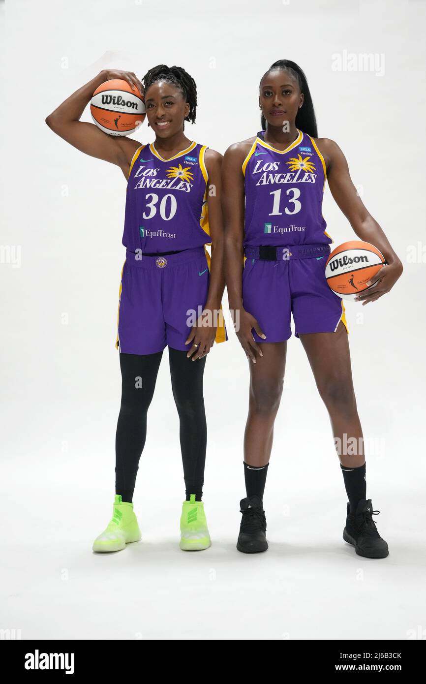 Los Angeles Sparks forwards and sisters Nneka Ogwumike (30) and Chiney ...
