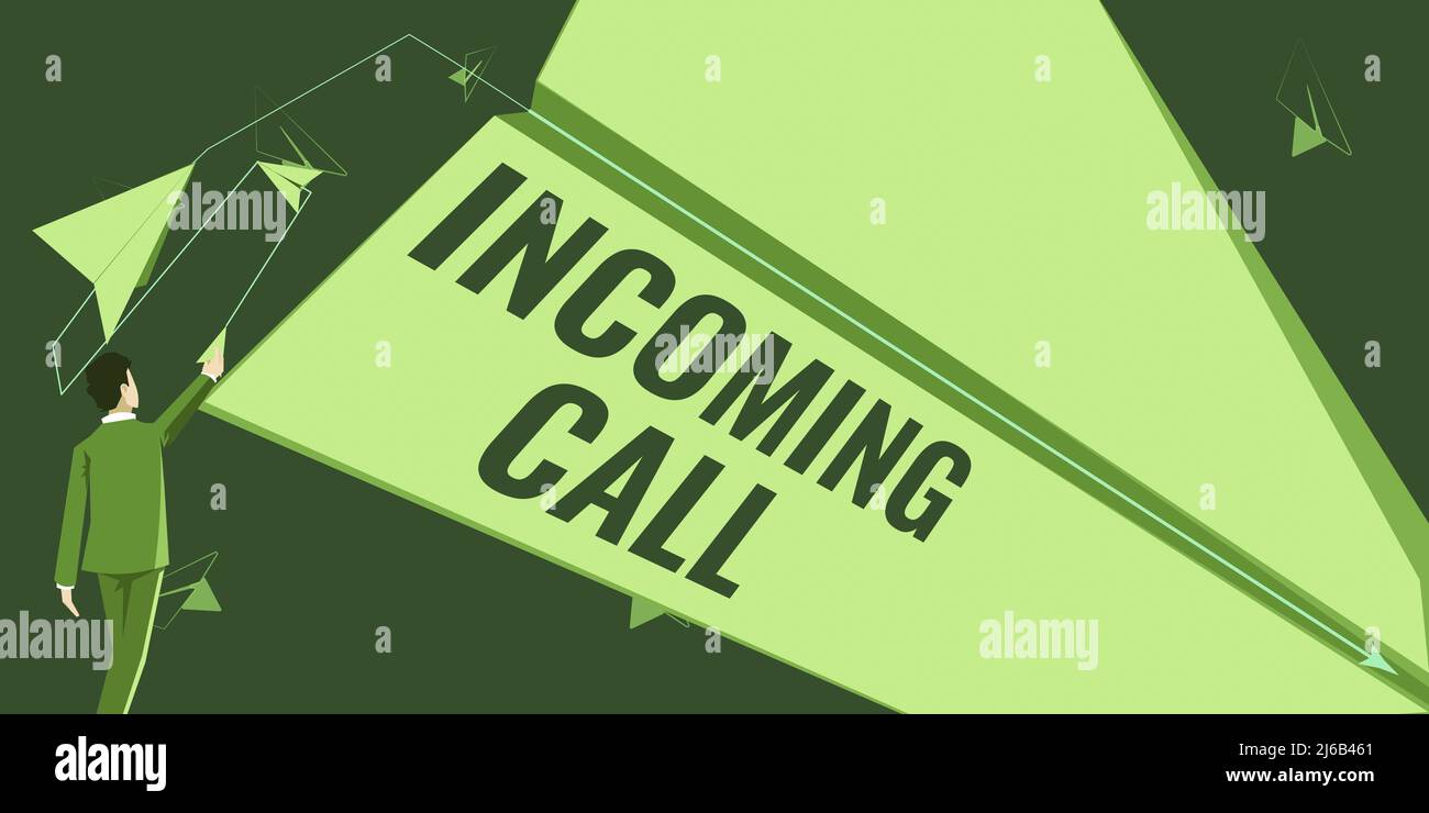 Hand writing sign Incoming Call. Word Written on Inbound Received ...