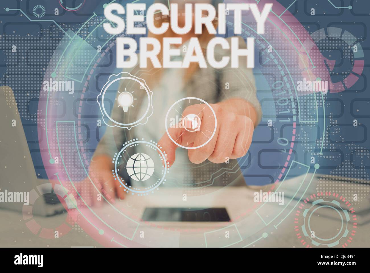 Conceptual display Security Breach. Business idea incident that results ...