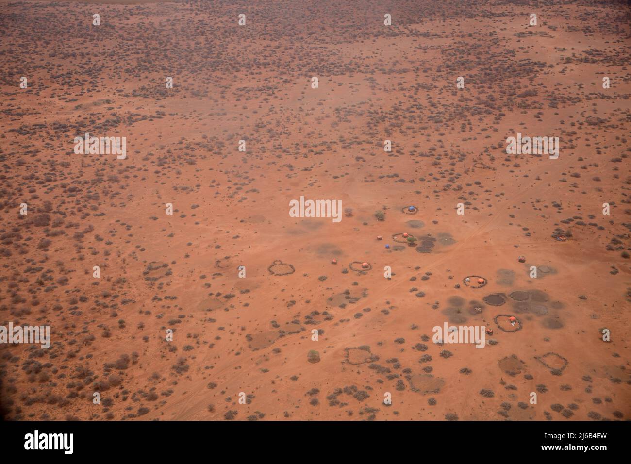 The dry landscape in Gedo, Somalia, as seen from a plane. (Photo by ...