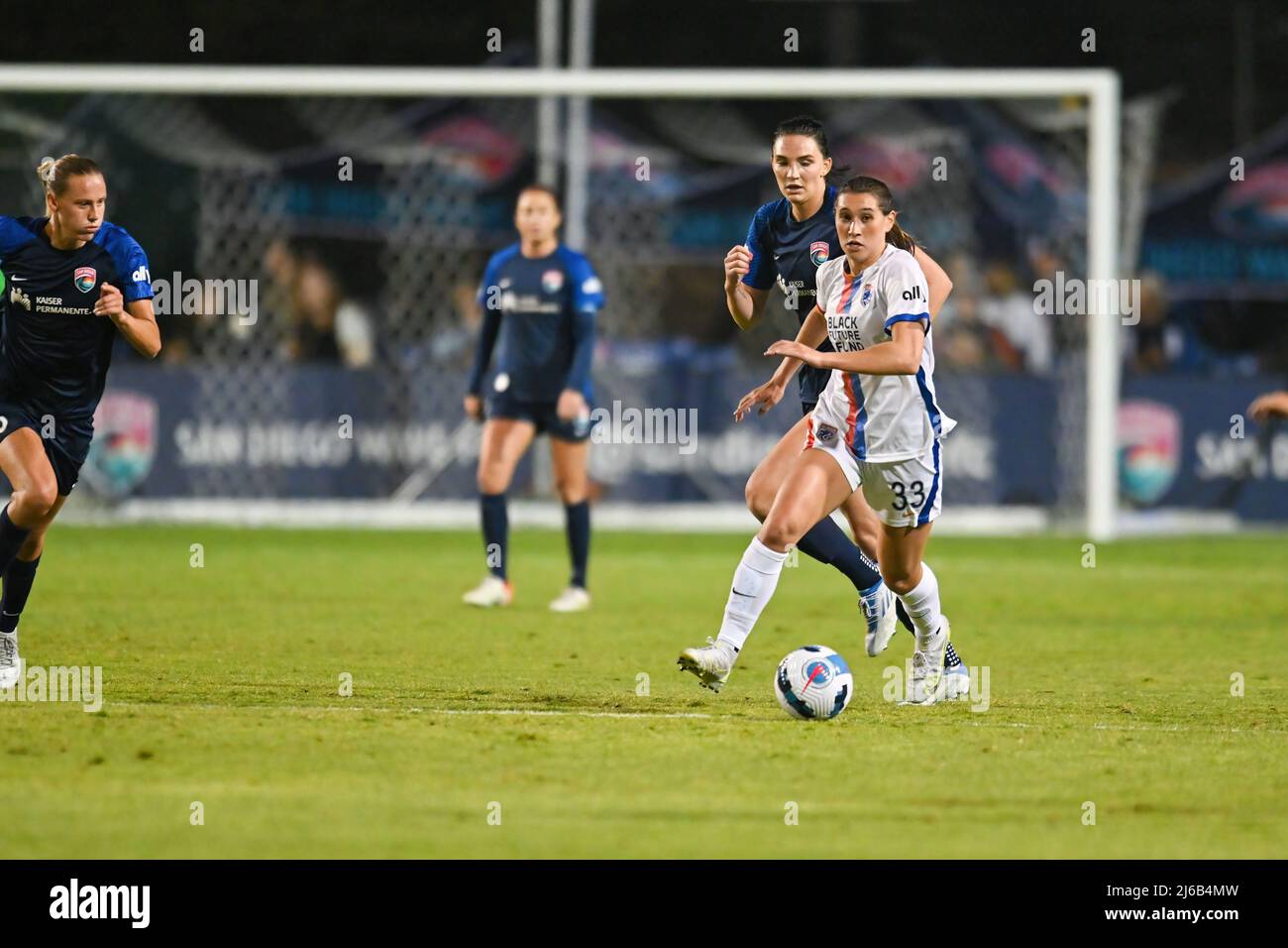 April 23, 2022: OL Reign midfielder Olivia Van der Jagt (33) during a ...