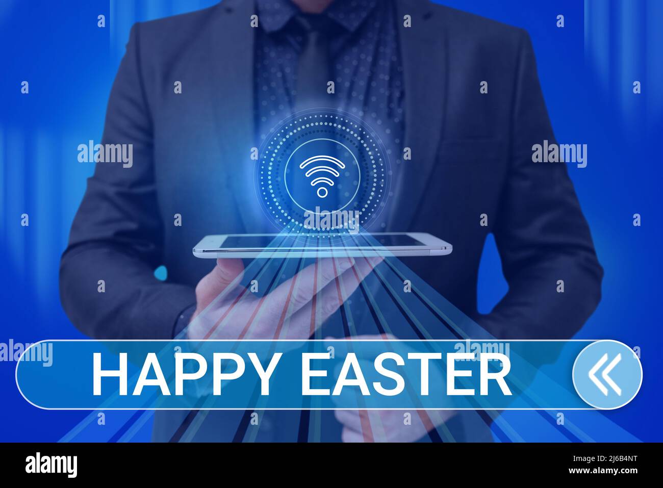 Hand writing sign Happy Easter. Business idea Christian feast ...