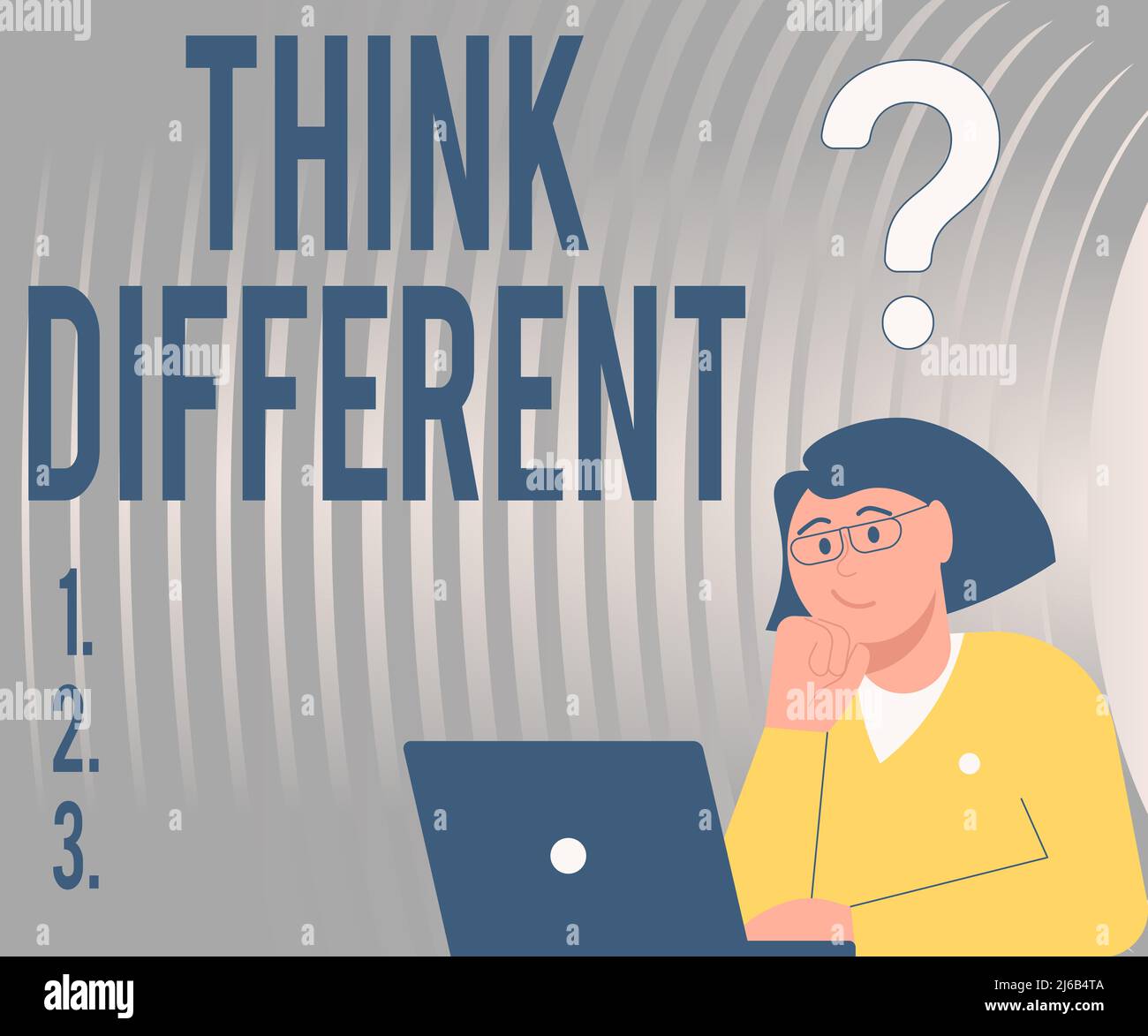 Hand writing sign Think Different. Business showcase be unique with ...