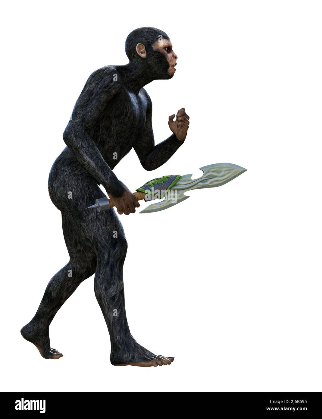 primitive man walking, 3d illustration Stock Photo - Alamy