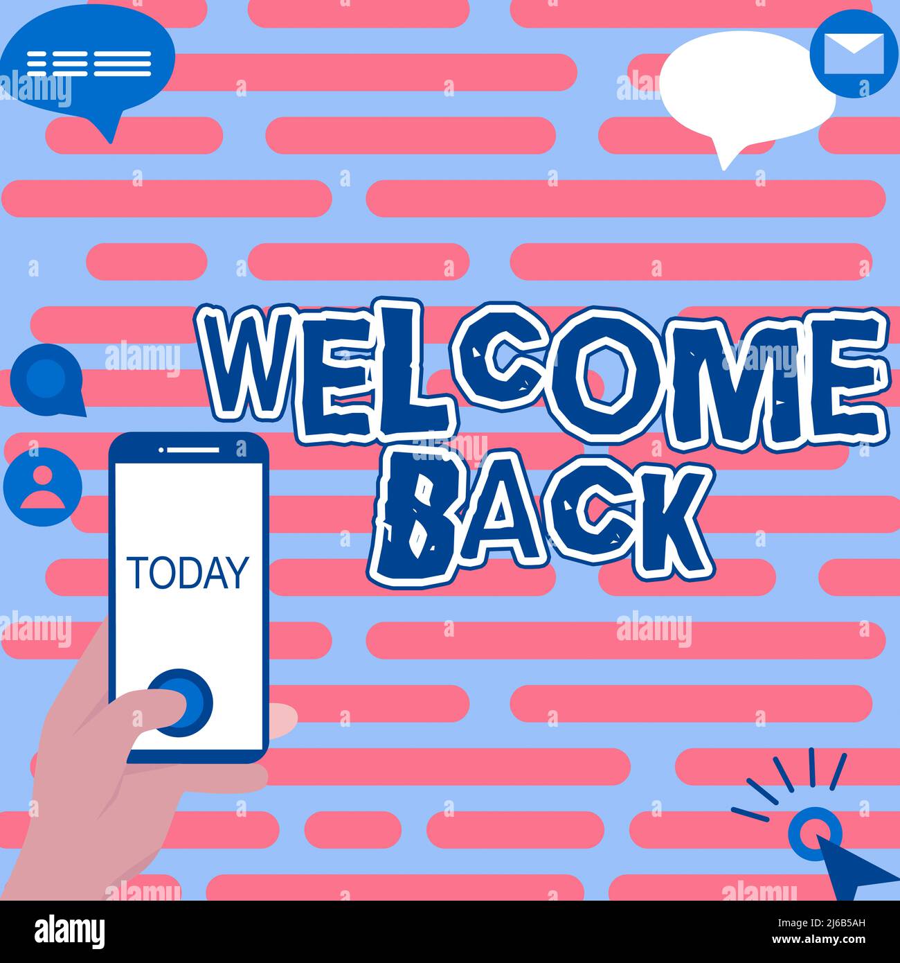 Sign displaying Welcome Back. Business approach Warm Greetings Arrived ...