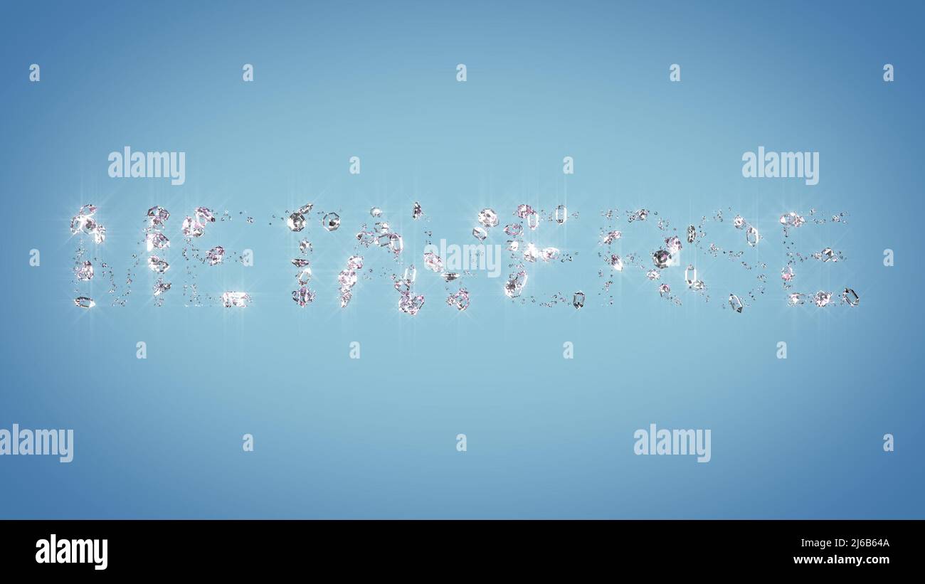 metaverse - diamond text on light blue background - abstract 3D ...