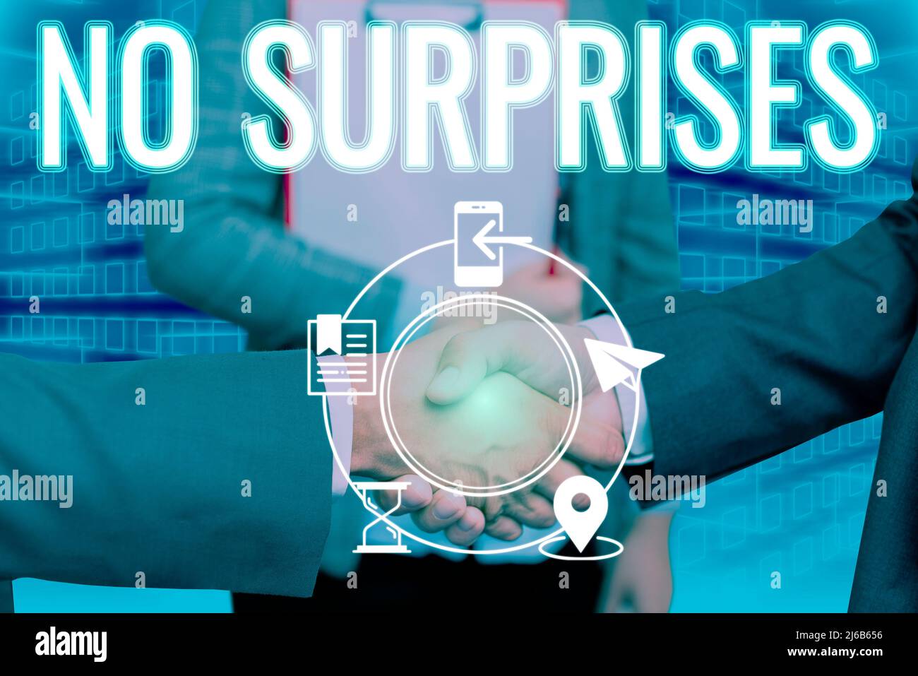 Sign displaying No Surprises. Business showcase Presupposed Eventual ...