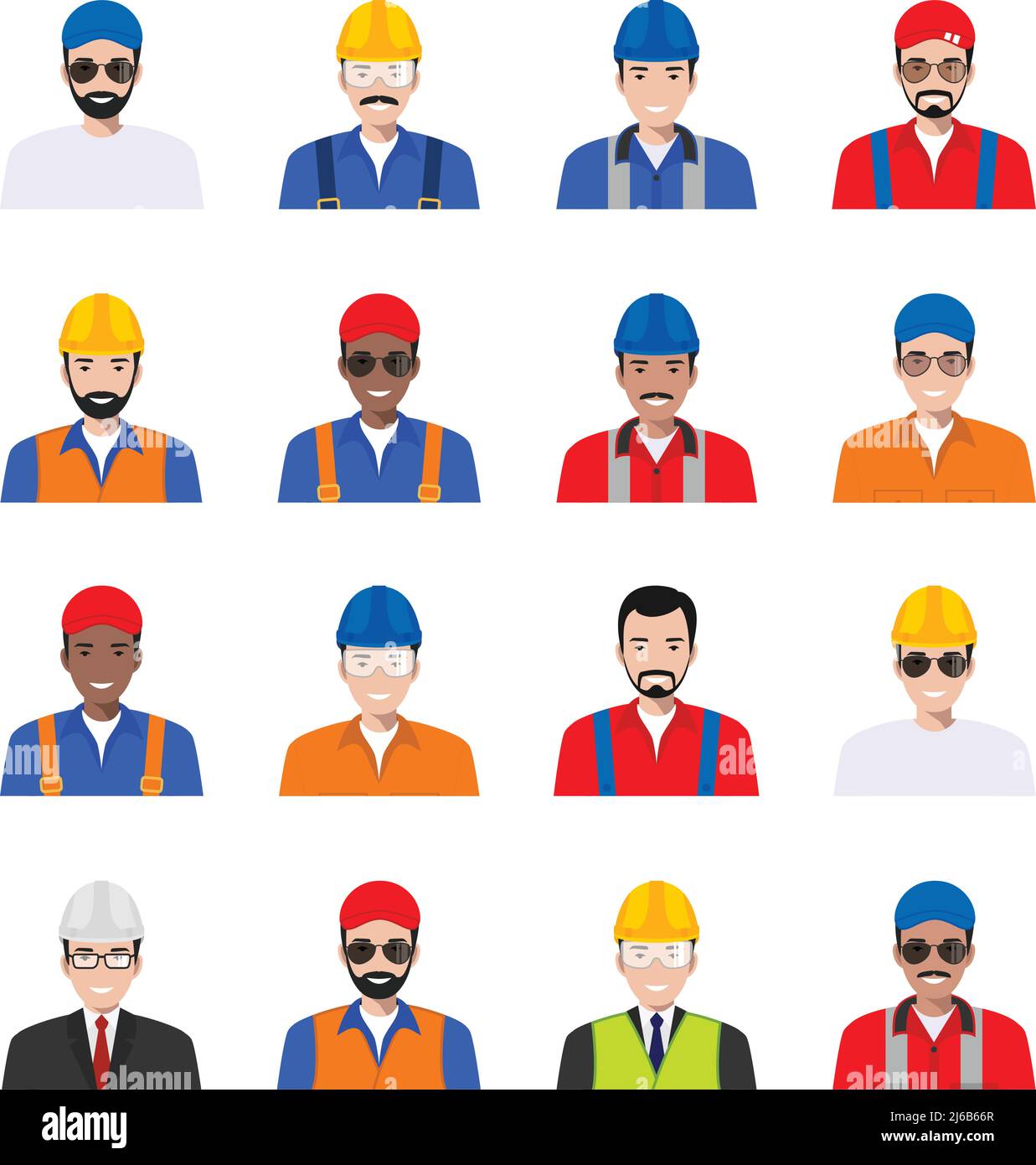 Construction workers cartoon icon set Stock Vector Images - Alamy
