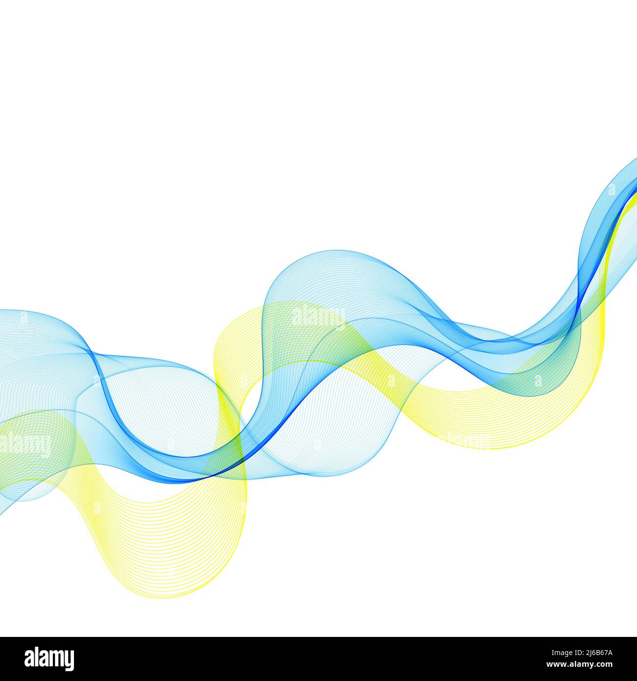 Blue-yellow wave pattern. Abstract vector wave. Design element. Symbol ...