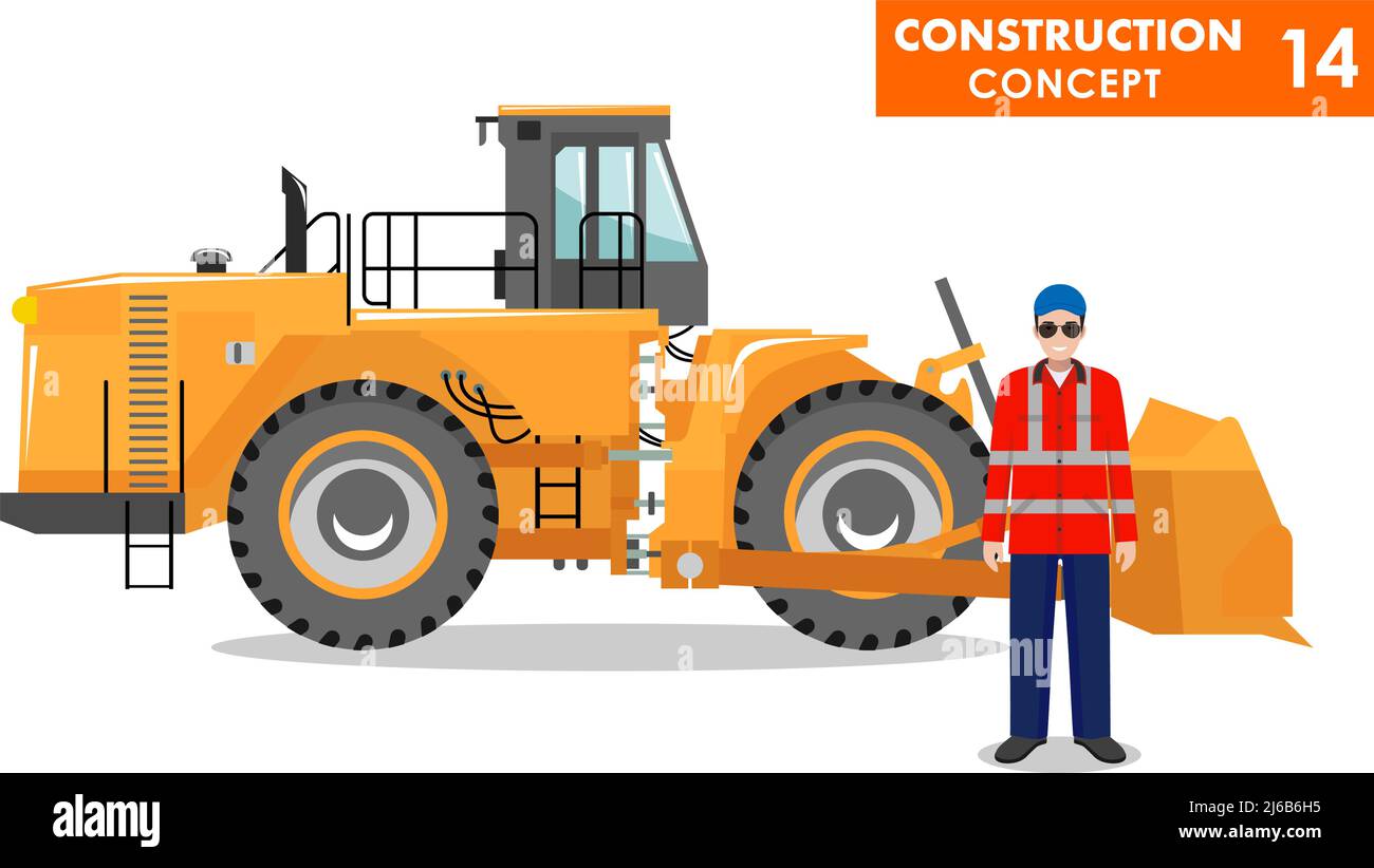 Heavy wheel loader working Stock Vector Images - Alamy