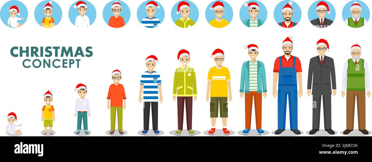 All age group of man family. Generations man. People generations at ...