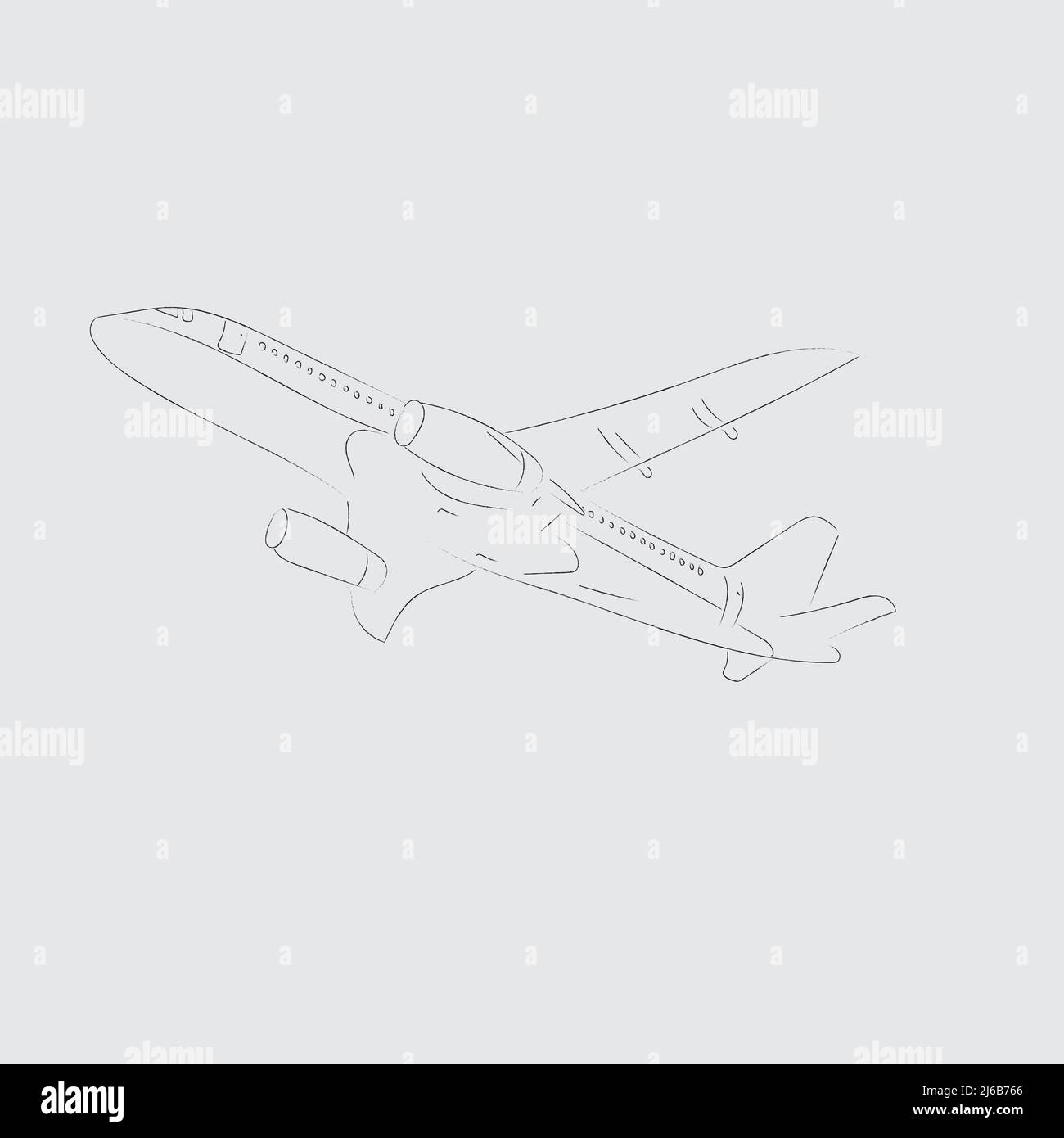 Plane with line art sketch for your design Stock Vector Image & Art - Alamy