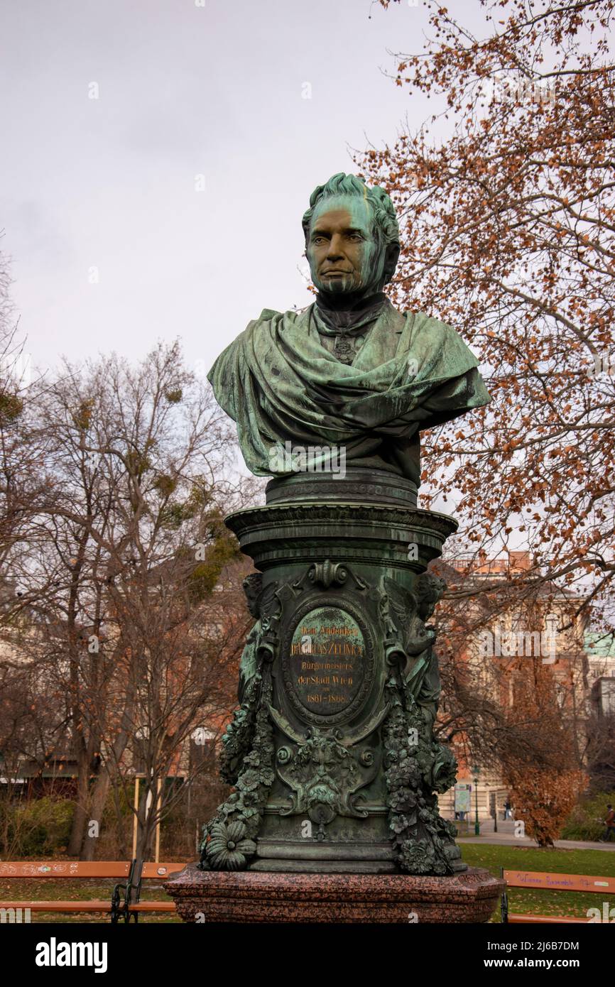 Monument of Denkmal Amdreas Zelinka in Stadtpark, Vienna, Austria ...
