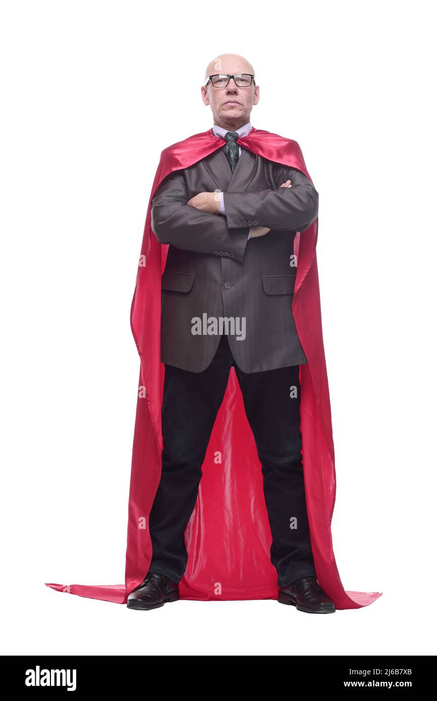 business man in a superhero raincoat. isolated on a white Stock Photo ...
