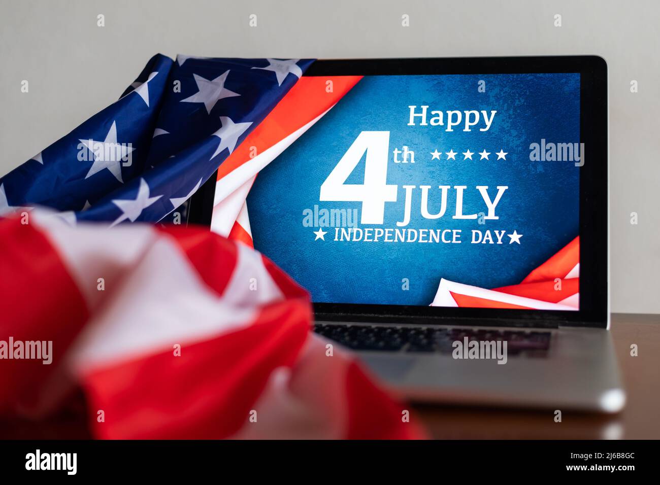 4th of July American Independence Day USA flags decorations with ...