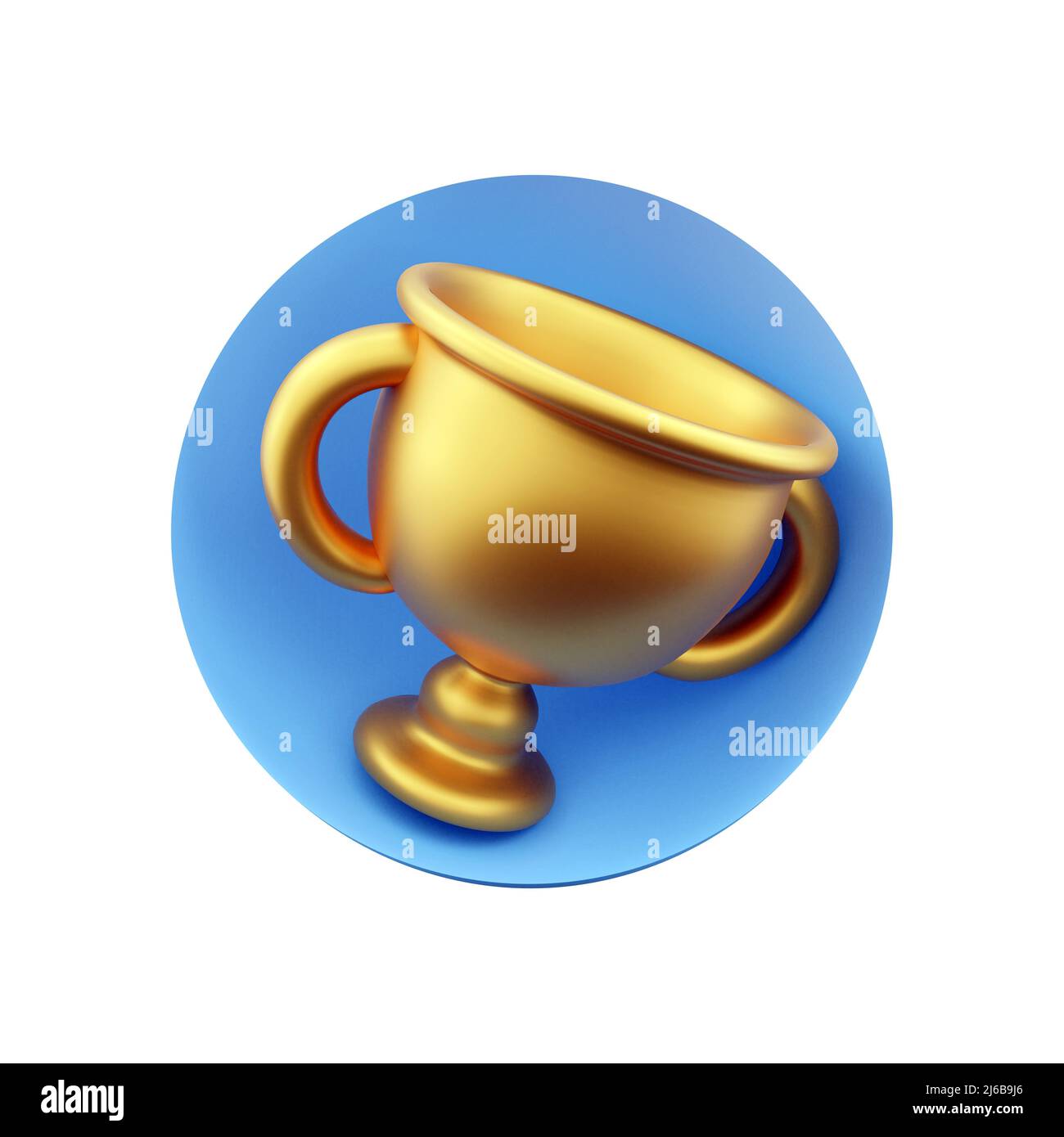 3D render Champion trophy, gold cup. 3D gold cup icon Winner prize ...