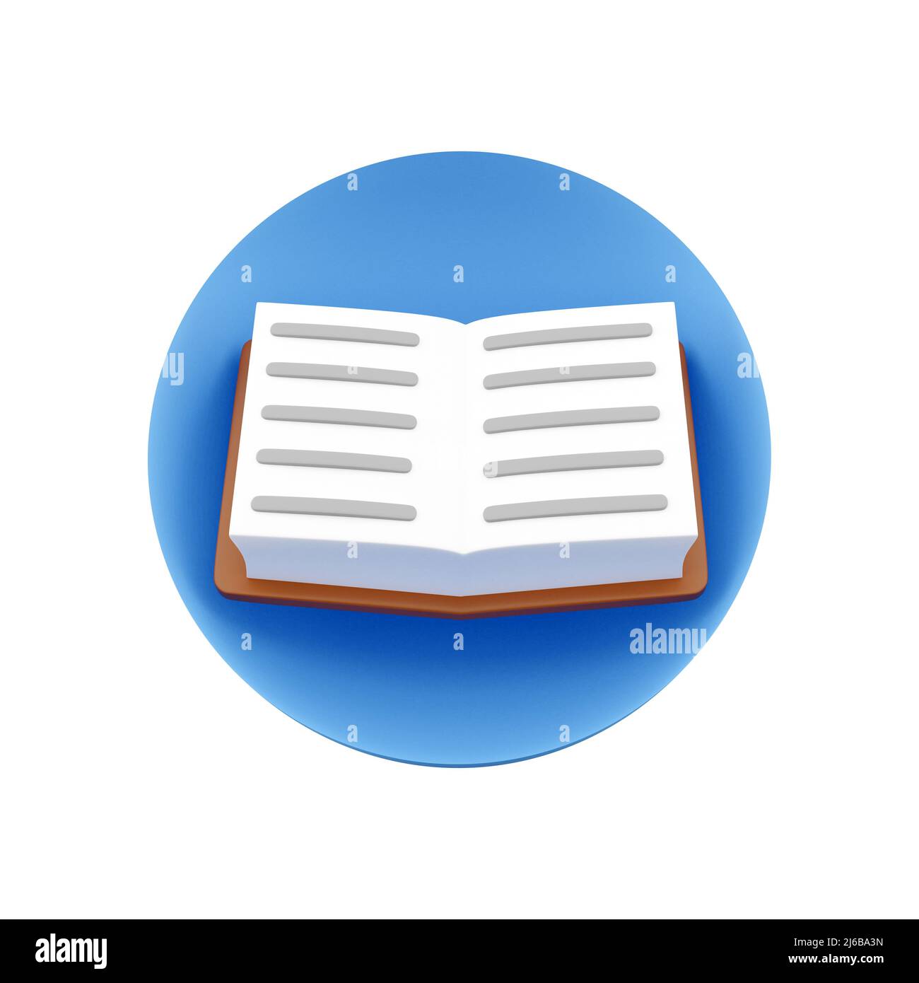3D render book icon on white background. 3D render open book icon blue ...