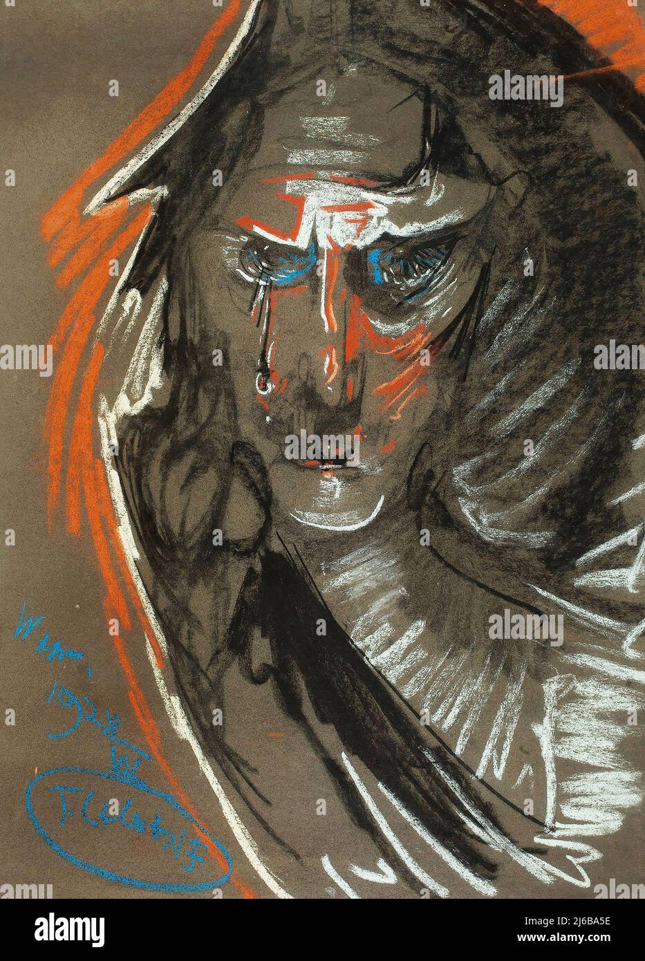 Art by Ignacy Witkiewicz - Portrait of Maria Kasprowiczowa, ‘Weeping ...