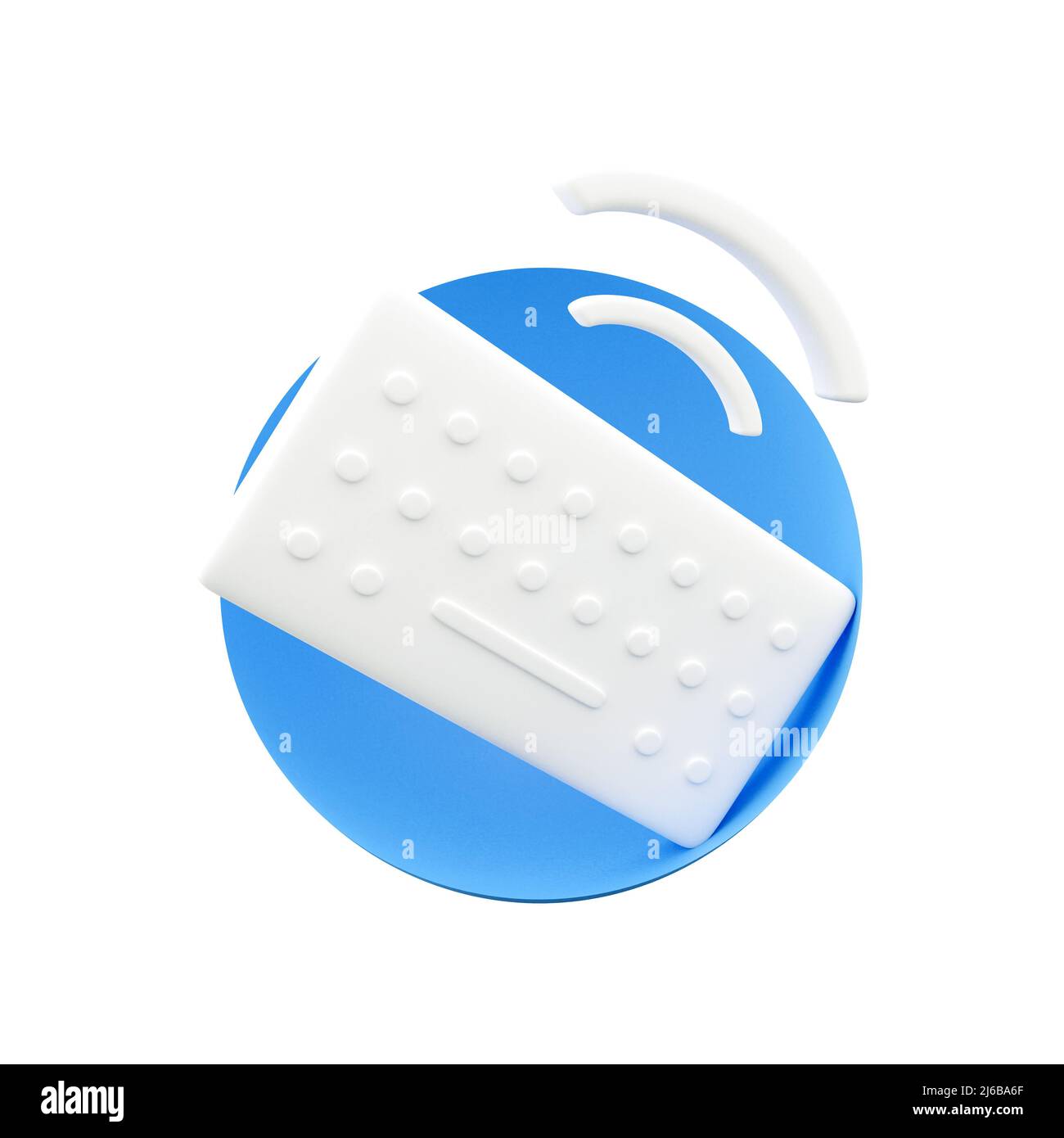 3D render icon cartoon keypad keyboard wireless design isolated white ...