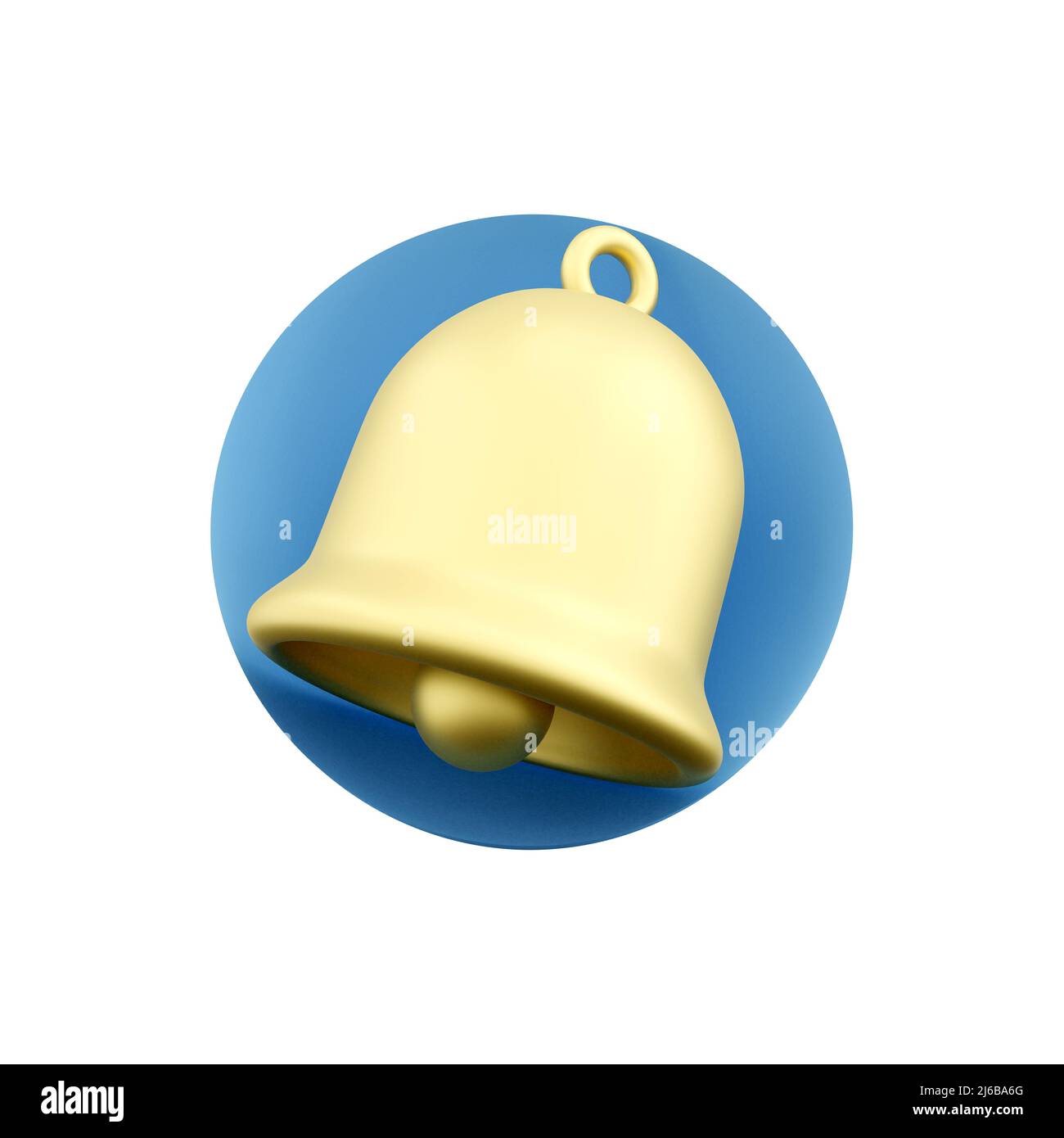3d render Christmas bell isolated on white background, gold, Jingle ...