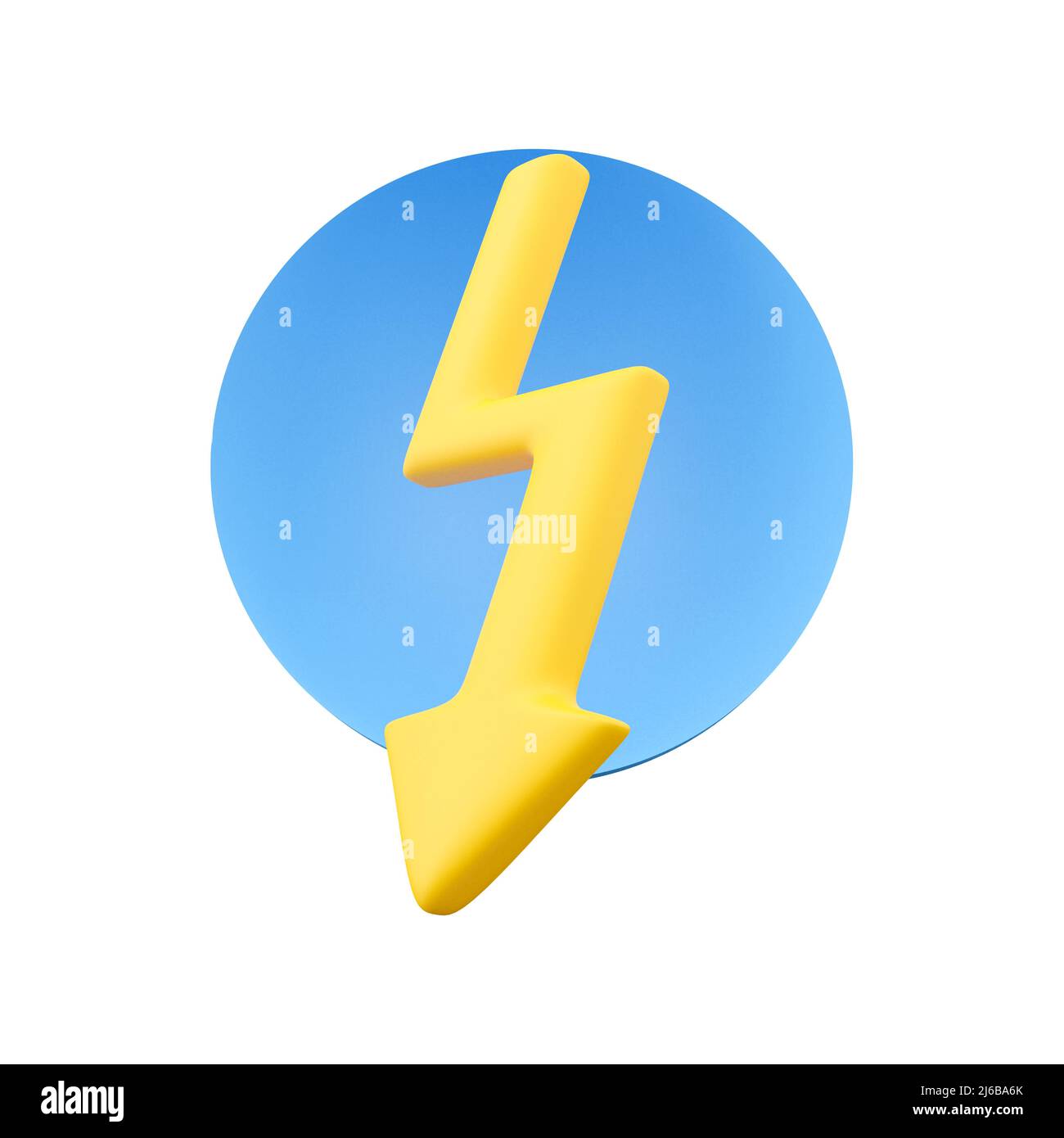 3d render thunder or lightning icon isolated over white background 3D ...