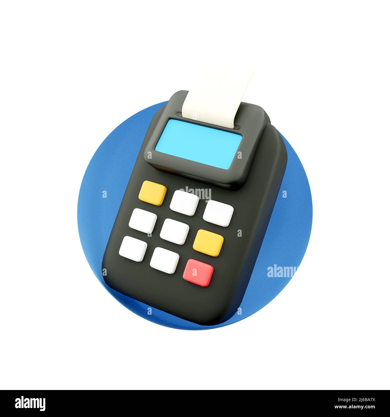 3d render payment terminal. 3d Credit card reader isolated on white ...