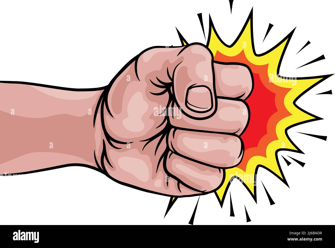 Fist Punch Hand Comic Pop Art Explosion Cartoon Stock Vector Image ...