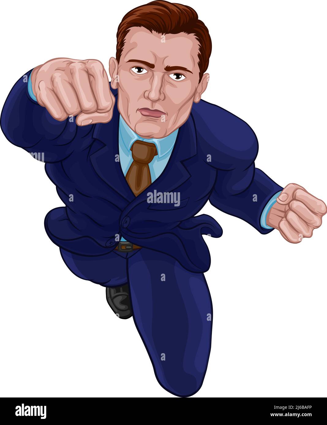 Super Hero Business Man Superhero Flying Cartoon Stock Vector Image ...
